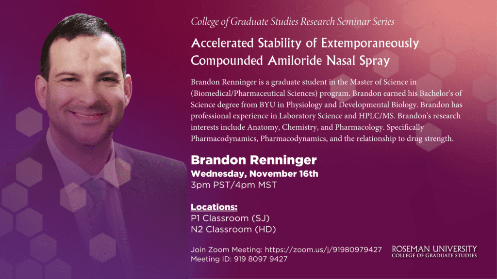 College of Graduate Studies Seminar Series - Roseman University