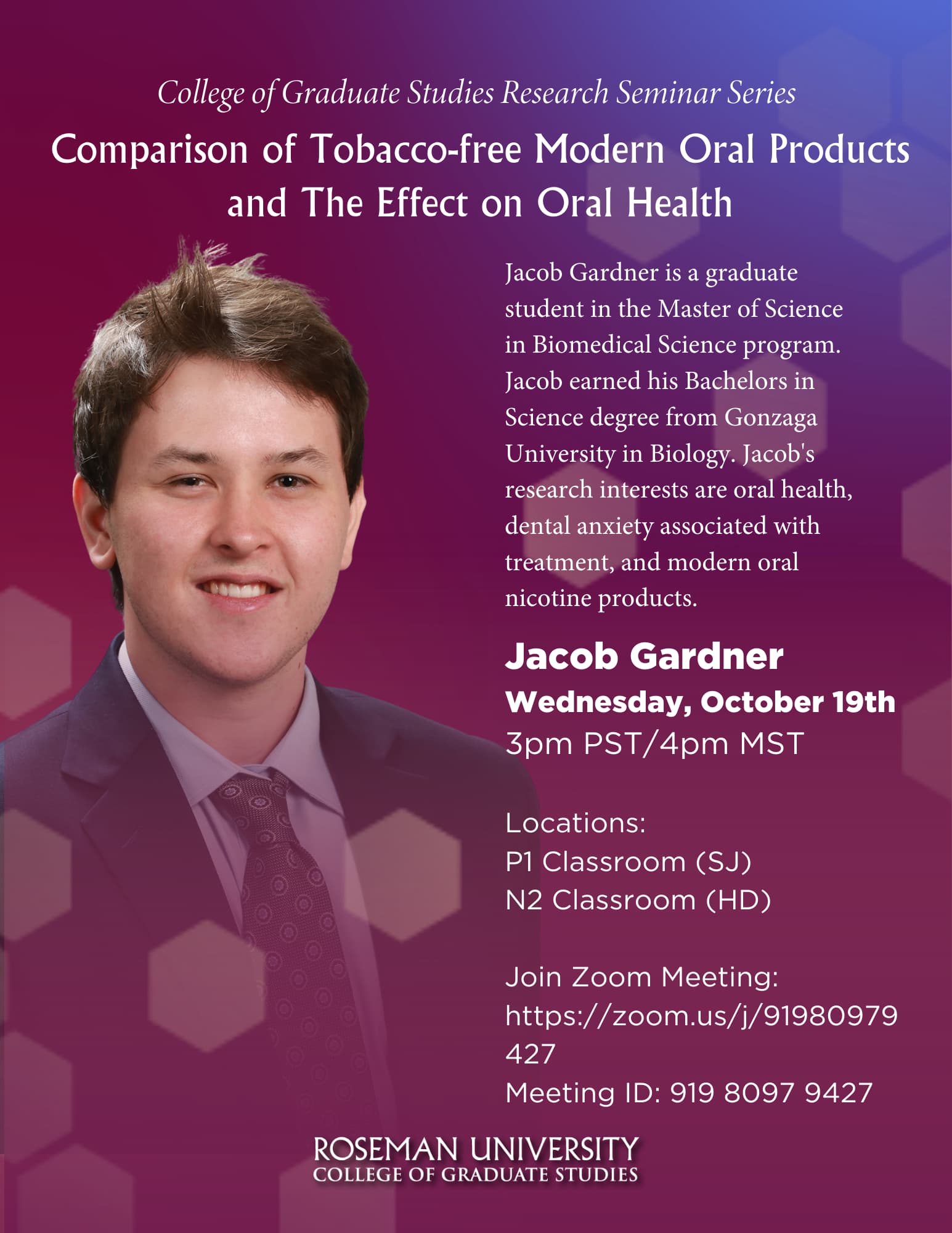 College of Graduate Studies Seminar Series - Roseman University